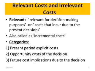 Lecture 3 Seven Cost Concepts | PPT