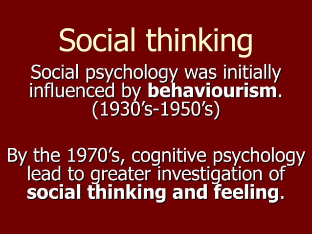 Social Thinking | ODP | Science