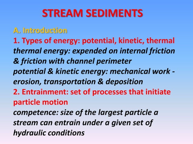 Lecture3 - Streams Sediments.ppt | Geography | Science
