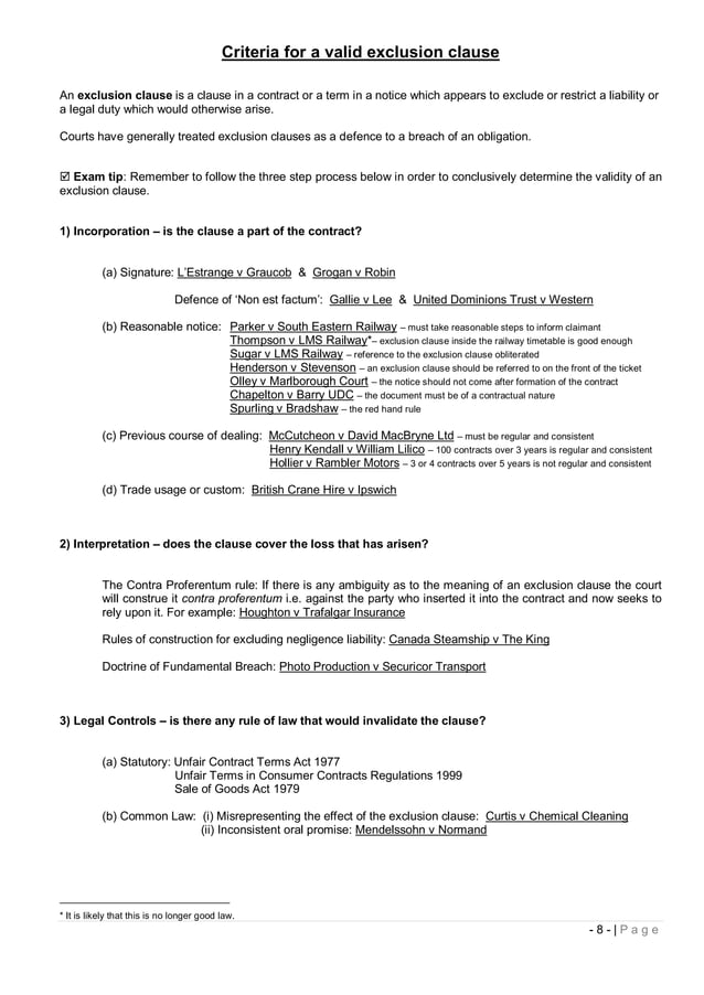 Lecture 3 Study Notes Contract Law Pdf