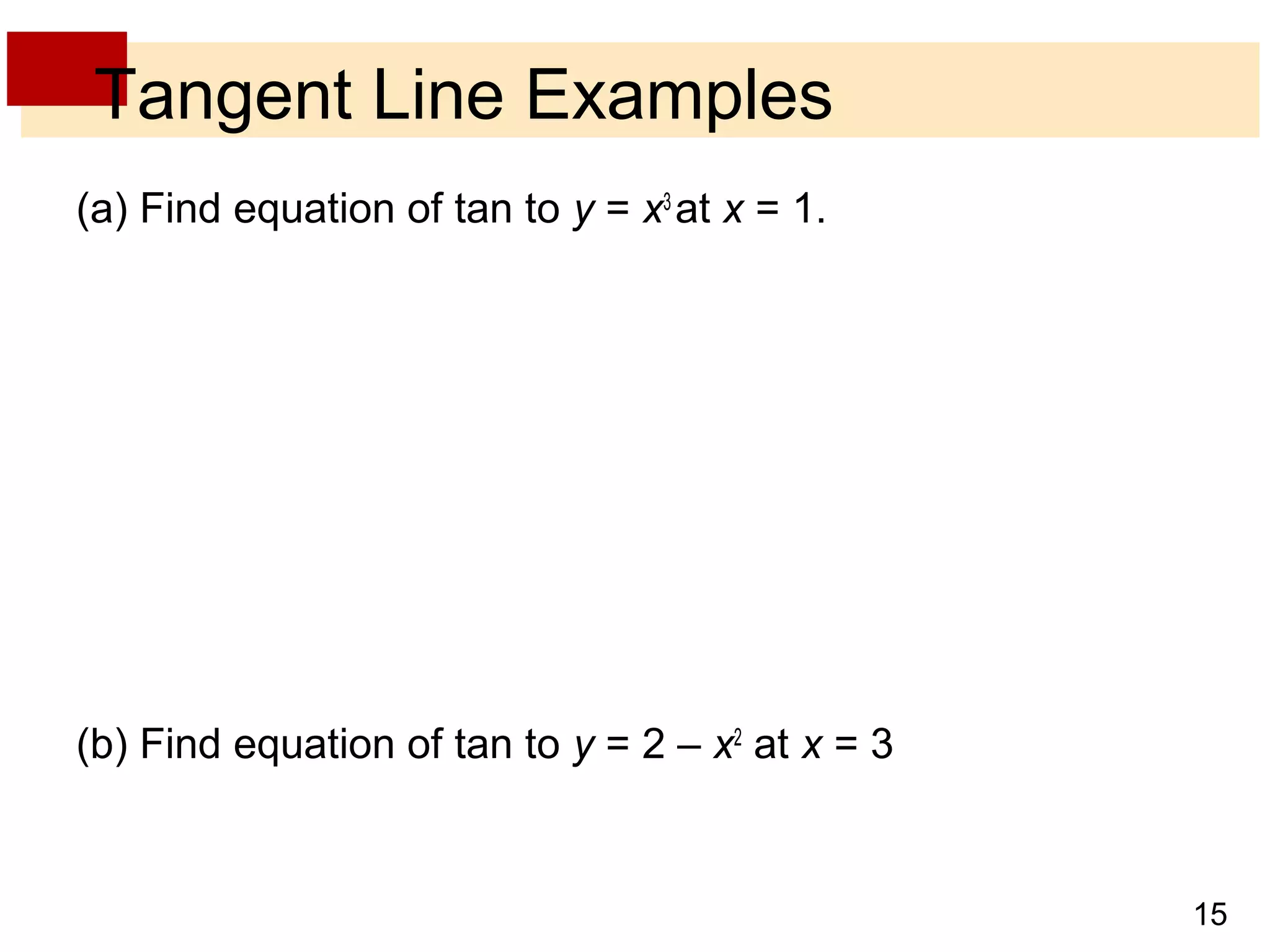 Lecture 3 tangent & velocity problems | PPT