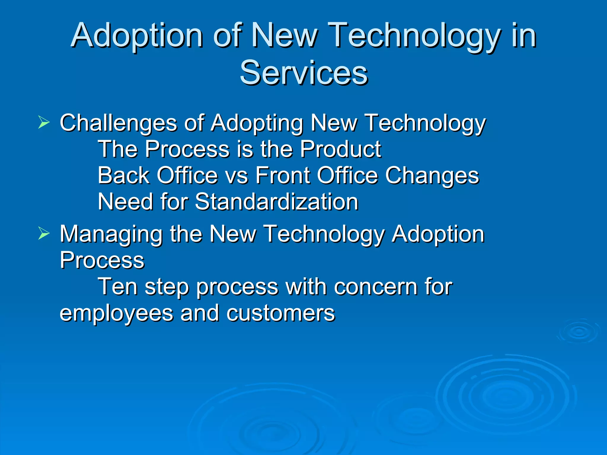 Lecture 3 technology in services | PPT