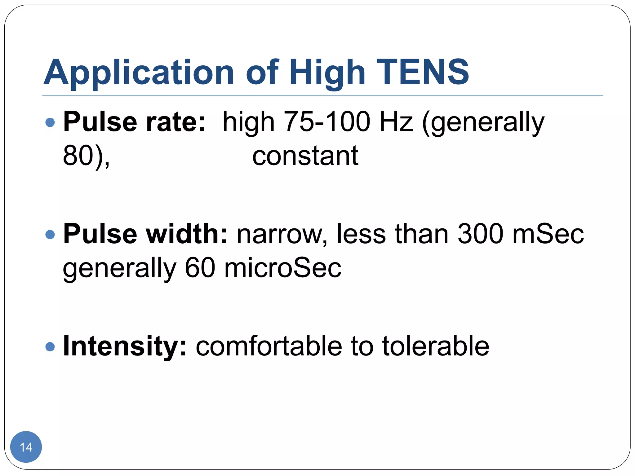 Transcutaneous electrical nerve stimulation (TENS) | PPTX