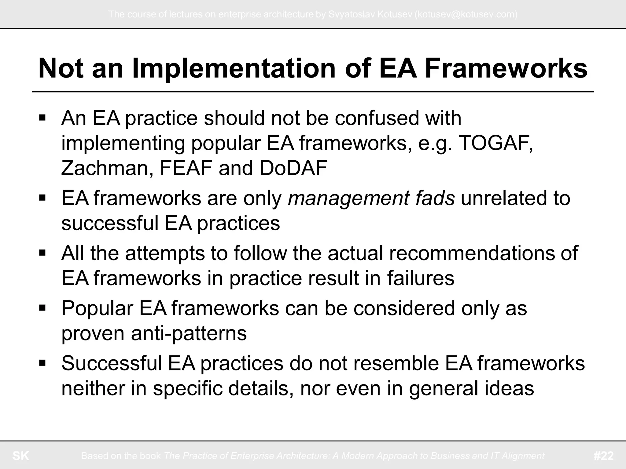 Lecture 3: The Role of Enterprise Architecture Practice | PDF