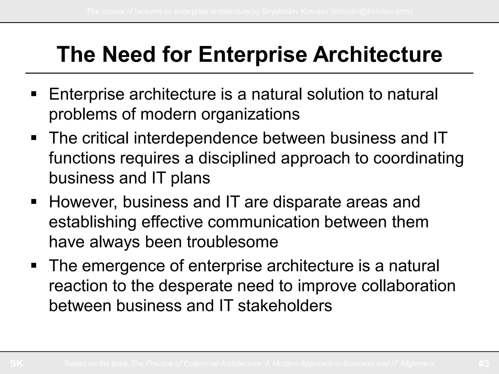 Lecture 3: The Role of Enterprise Architecture Practice | PDF