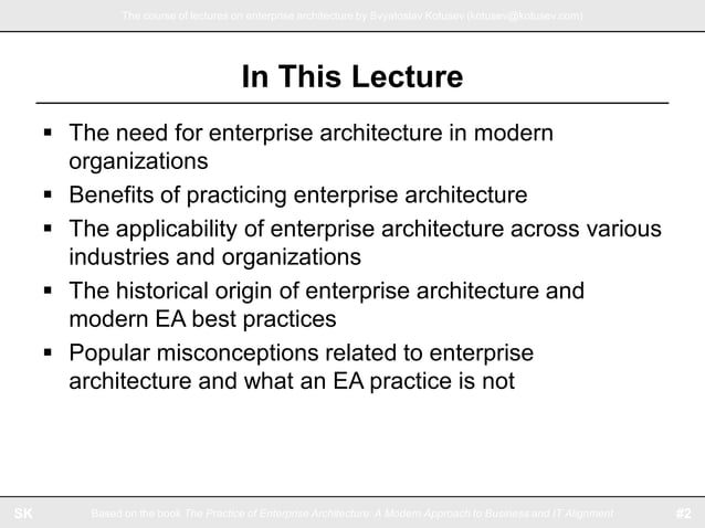 Lecture 3: The Role of Enterprise Architecture Practice | PDF