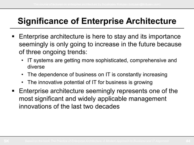 Lecture 3: The Role of Enterprise Architecture Practice | PDF