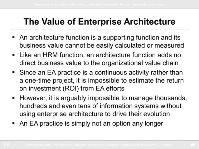 Lecture 3: The Role of Enterprise Architecture Practice | PDF