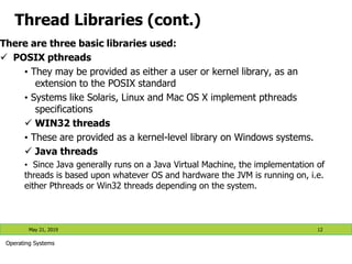Lecture 3- Threads.pdf | Operating Systems | Computer Software and Applications