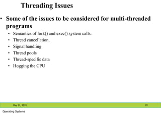 Lecture 3- Threads.pdf | Operating Systems | Computer Software and Applications
