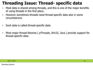 Lecture 3- Threads.pdf | Operating Systems | Computer Software and Applications