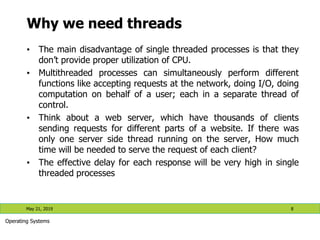 Lecture 3- Threads.pdf | Operating Systems | Computer Software and Applications