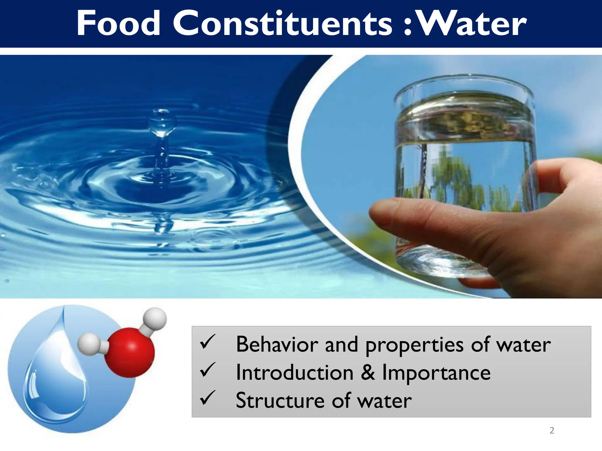 Lecture 3- Water 1.introduction to water. its structure | PDF
