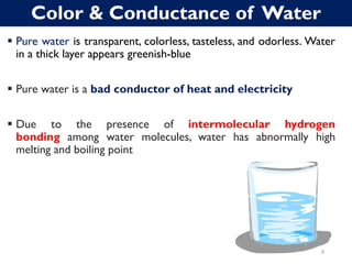 Lecture 3- Water 1.introduction to water. its structure | PDF
