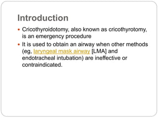 Lecture 30. CRICOTHYROIDOTOMY.pptxzbendj | PPTX