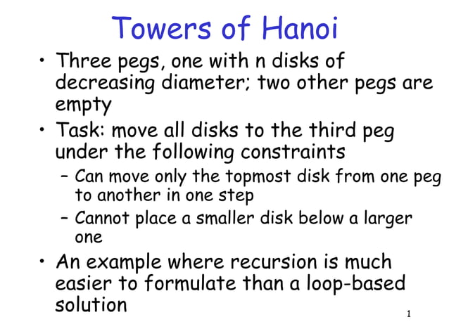 Tower of honoi using open source code python | PPT