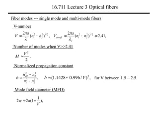 Fiber modes --- single mode and multi-mode fibers | PPTX