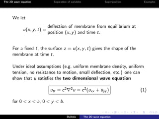 The two dimensional wave equation | PDF