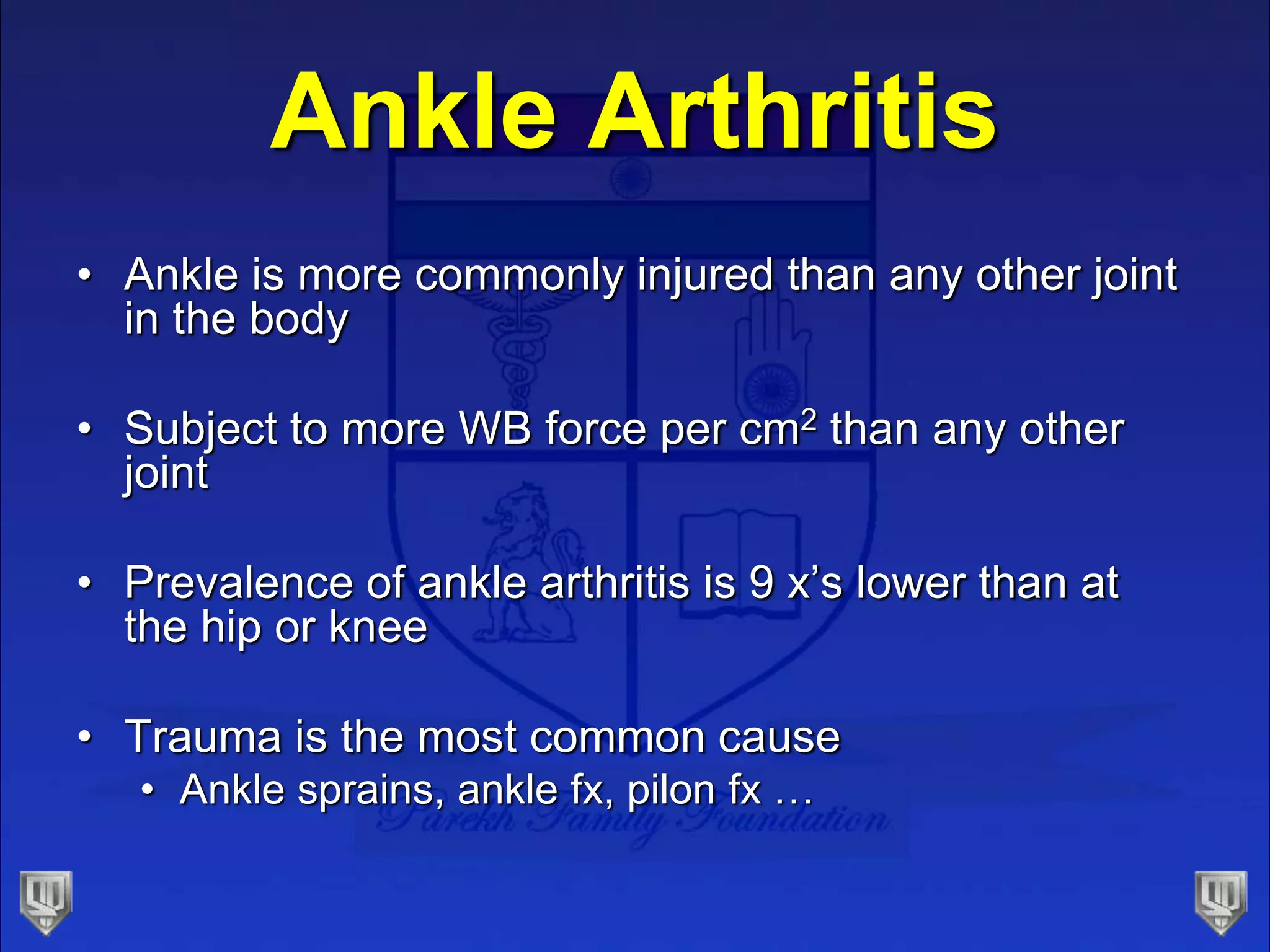 Lecture 33 34 Parekh Ankle Arthritis Ppt