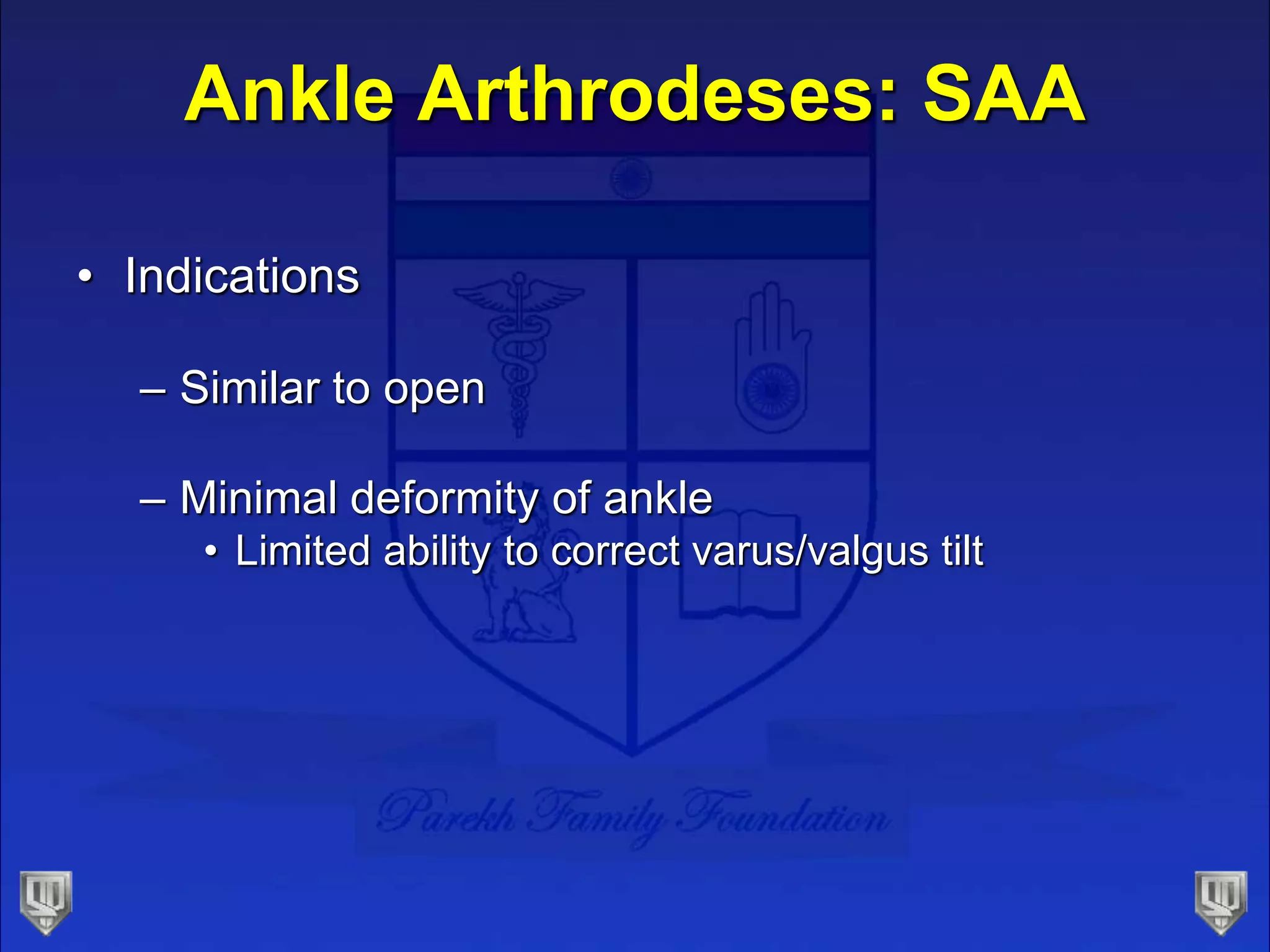 Lecture 33 34 Parekh Ankle Arthritis Ppt