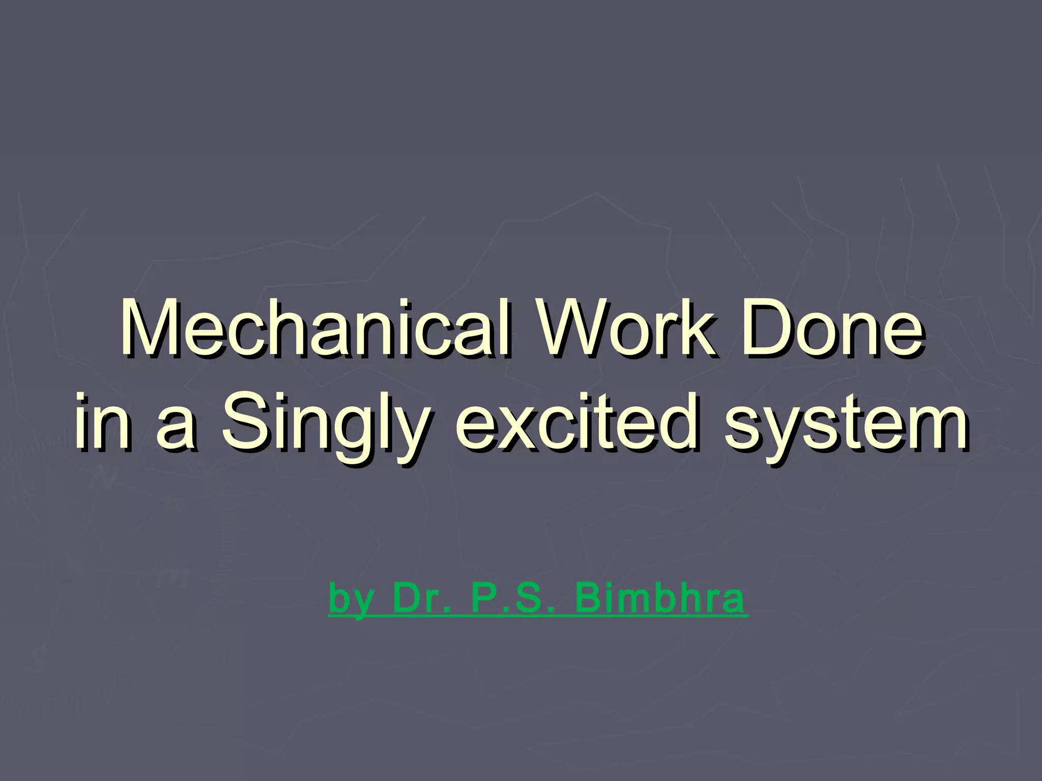 Electrical Machines Notes 3 (Mechanical Work Done in a Singly excited ...