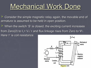 Electrical Machines Notes 3 (Mechanical Work Done in a Singly excited ...