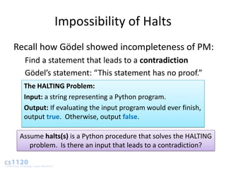 Class 36: Halting Problem | PPTX