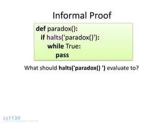 Class 36: Halting Problem | PPTX
