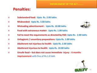 Lecture # 36 food industry fssai explained | PPTX