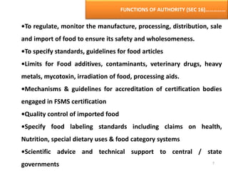 Lecture # 36 food industry fssai explained | PPT