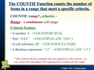 Advanced Excel Functions in powerpoint presentation | PPTX
