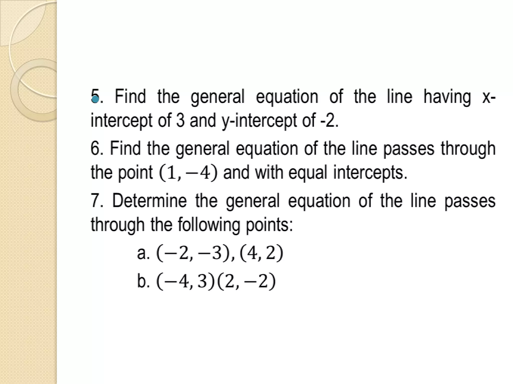 Lecture #3 analytic geometry | PPTX