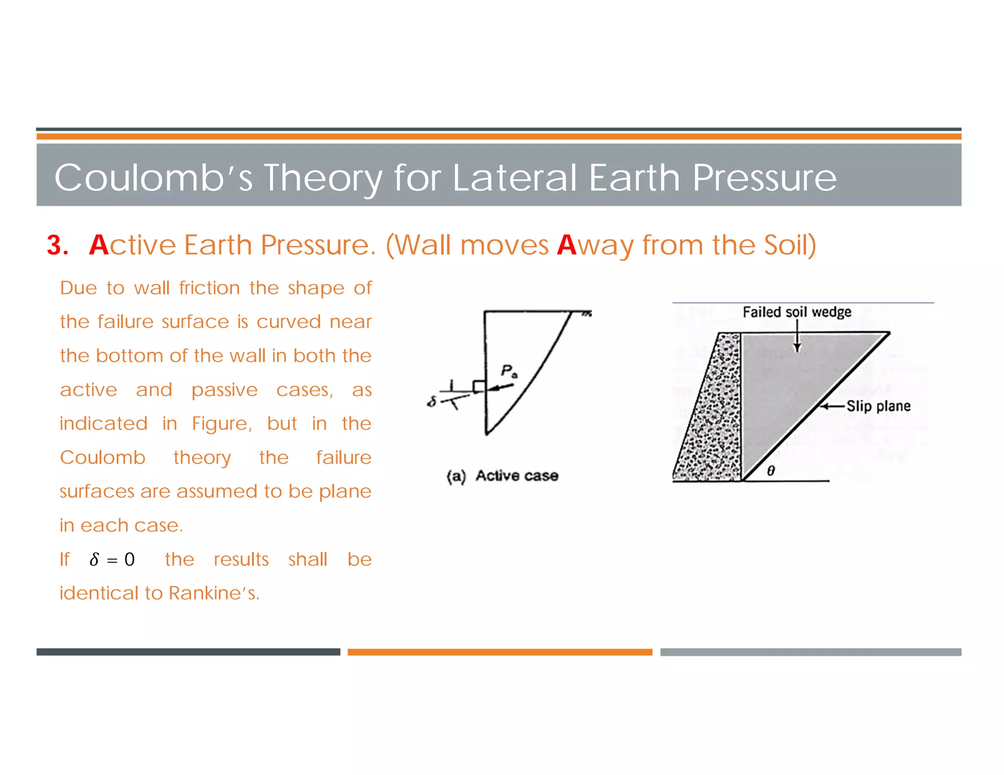 Lecture 3 and 4 - Earth Retaining Structure (Lateral Earth Pressure) | PDF