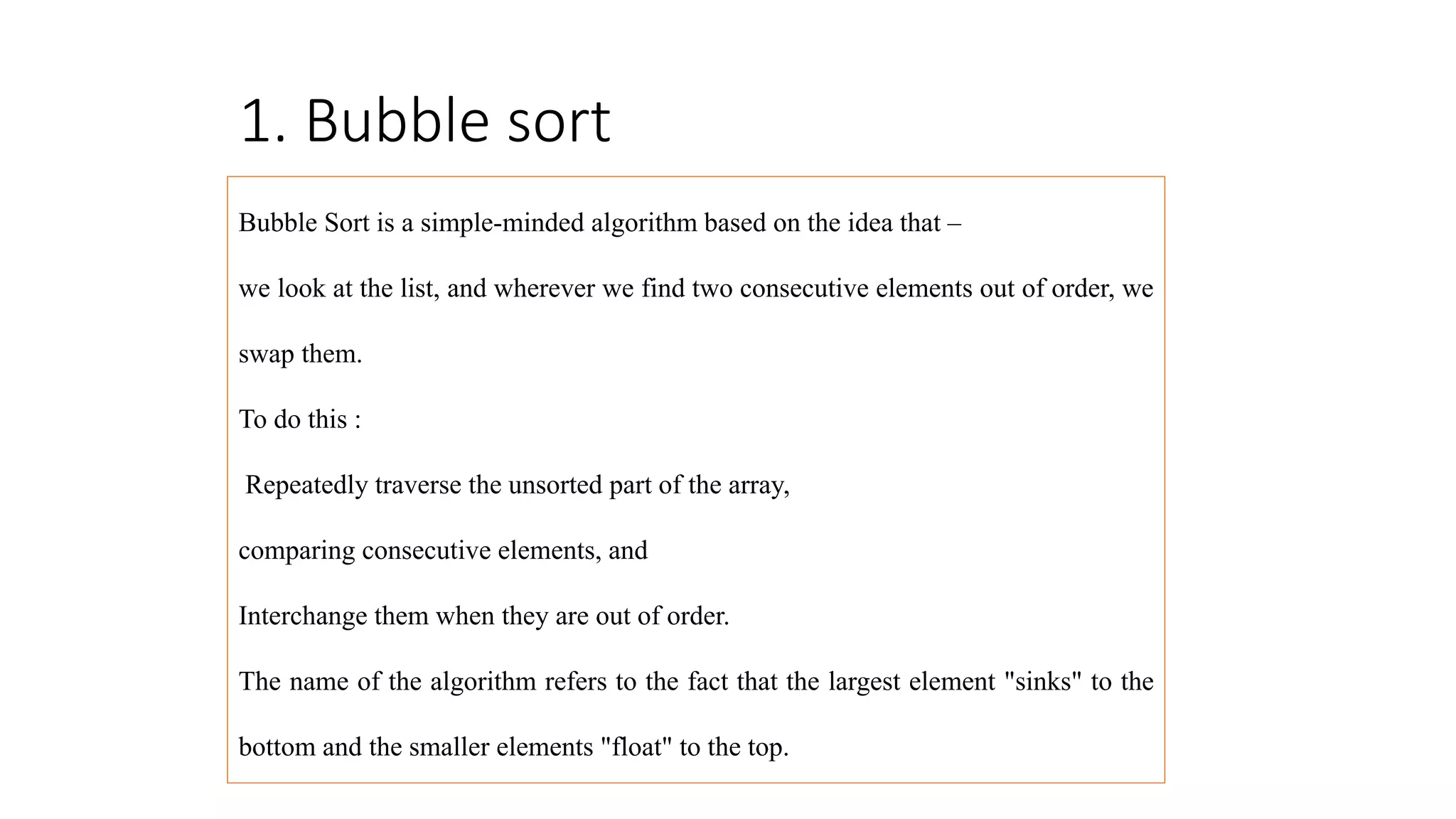 Sorting techniques | PPT