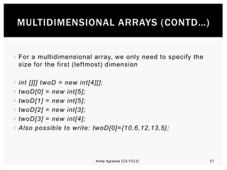Lecture 3 Arrays on object oriented programming language | PPT