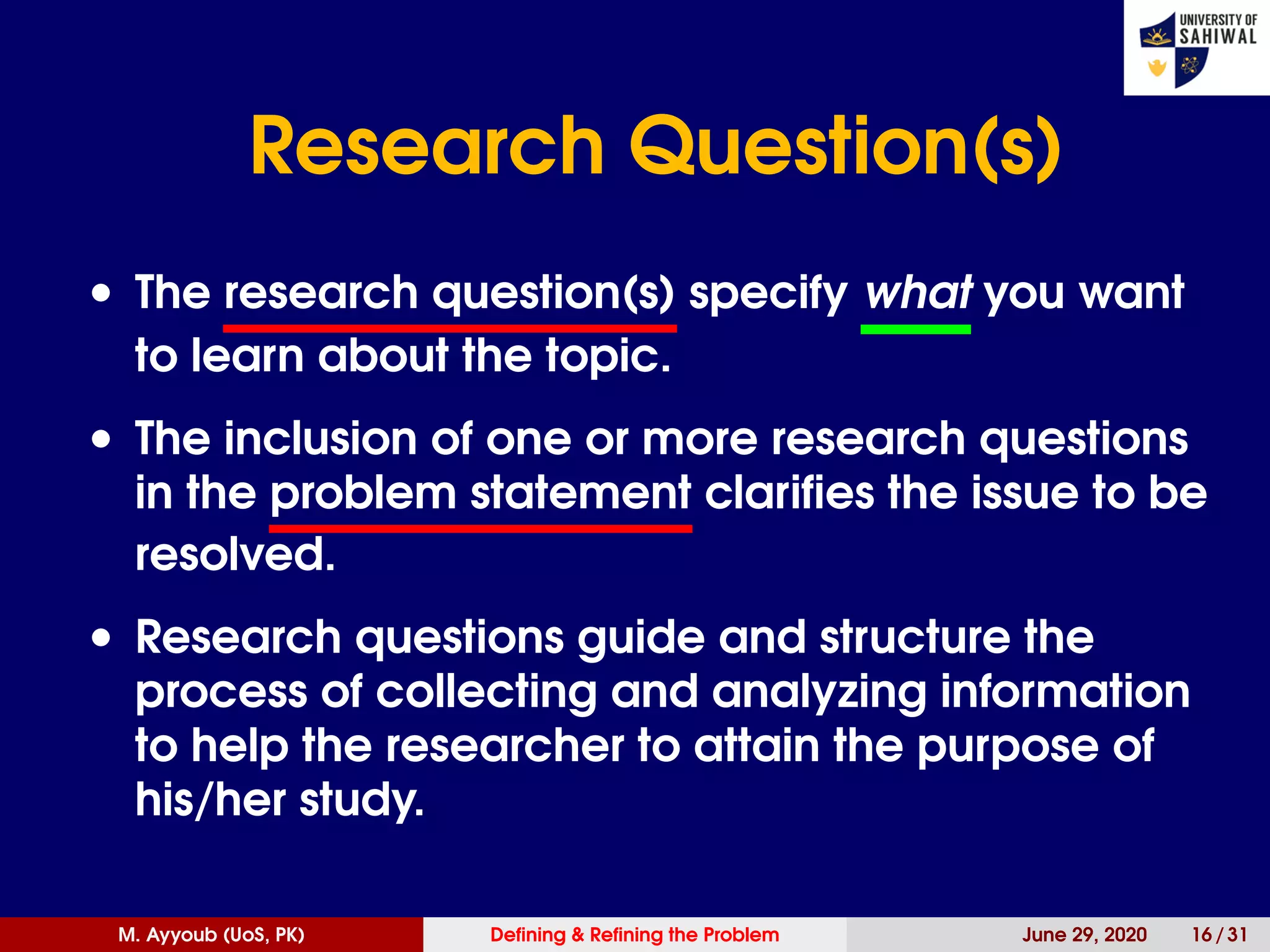 Defining and Refining the 'Research Problem' | PDF