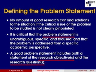 Defining and Refining the 'Research Problem' | PDF