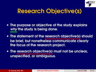 Defining and Refining the 'Research Problem' | PDF