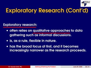 Defining and Refining the 'Research Problem' | PDF