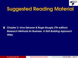 Defining and Refining the 'Research Problem' | PDF