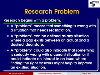 Defining and Refining the 'Research Problem' | PDF