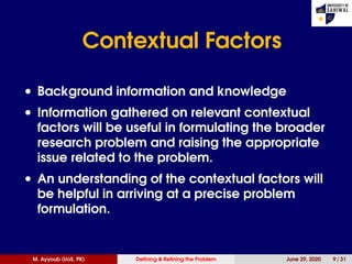 Defining and Refining the 'Research Problem' | PDF