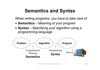 Lecture 3 basic syntax and semantics | PPT