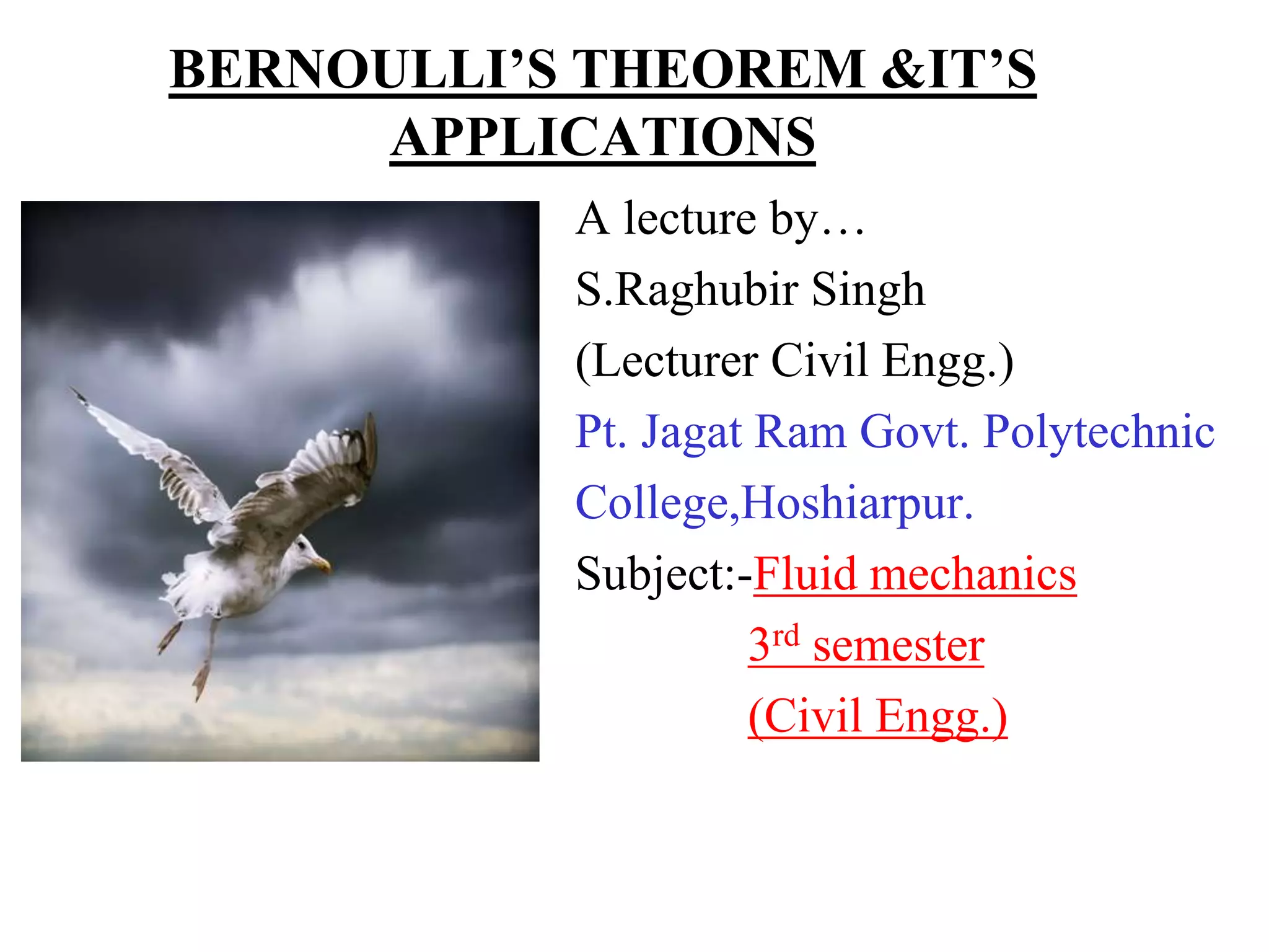 Lecture 3 bernoulli_s_theorm_it_s_applications | PPT