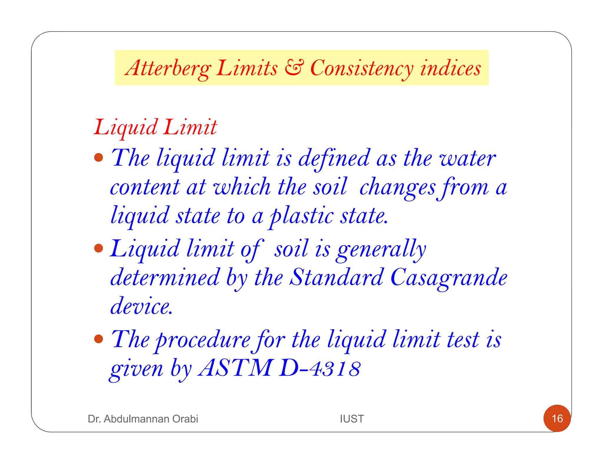 Lecture 3 consistncy of soil | PDF