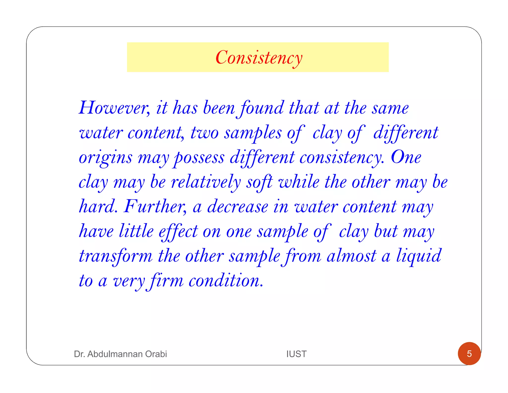 Lecture 3 consistncy of soil | PDF