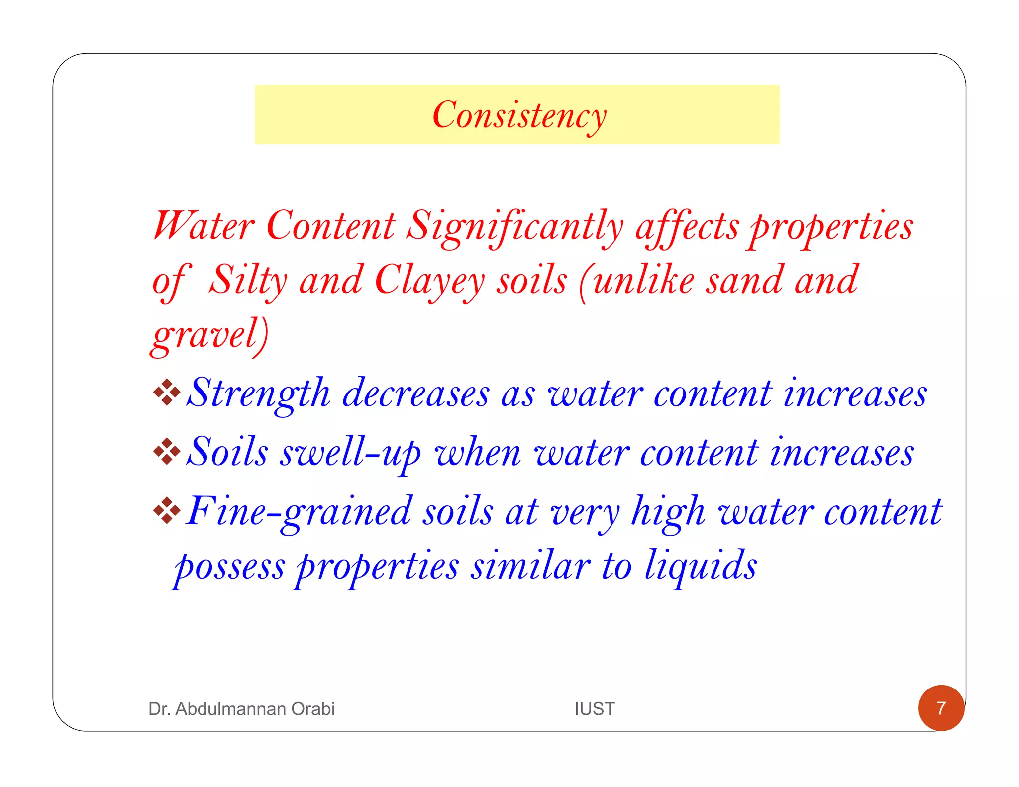 Lecture 3 consistncy of soil | PDF