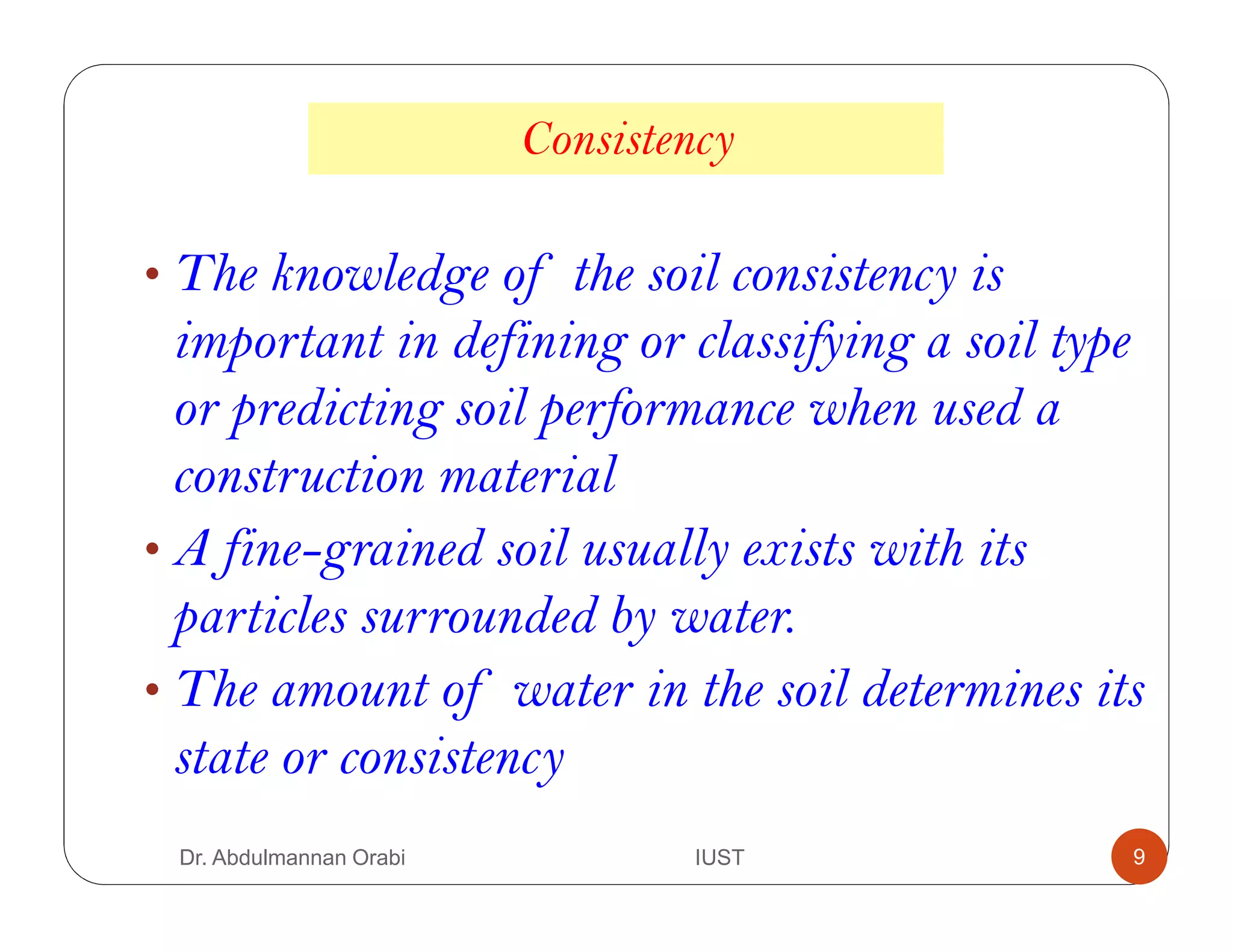 Lecture 3 consistncy of soil | PDF