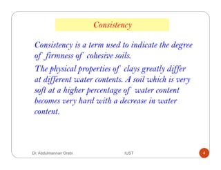 Lecture 3 consistncy of soil | PDF