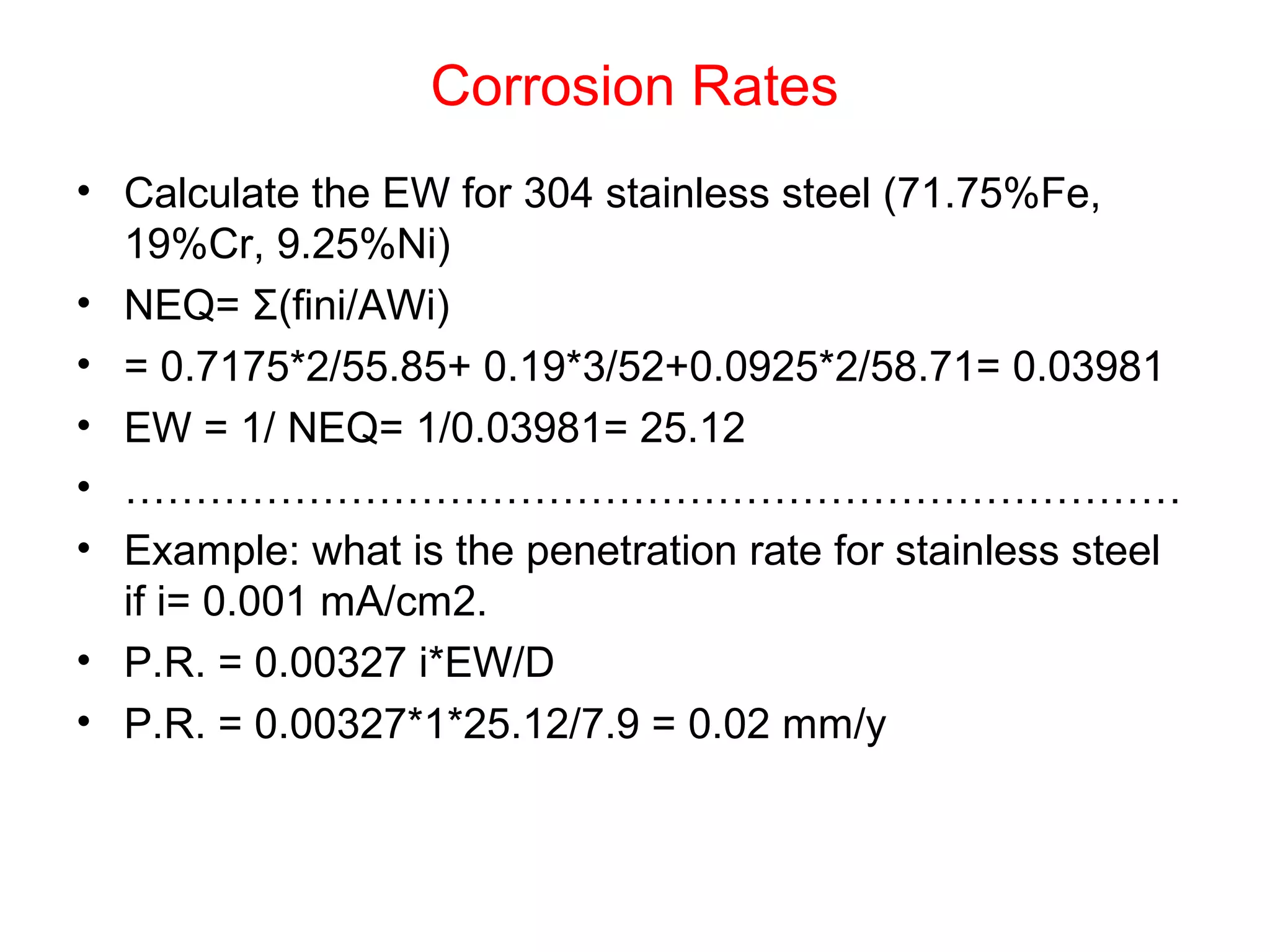 Lecture 3: corrosion kinetics | PPT